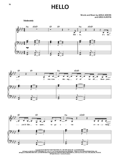 Adele - Original Keys for Singers - Adele - laflutedepan.com